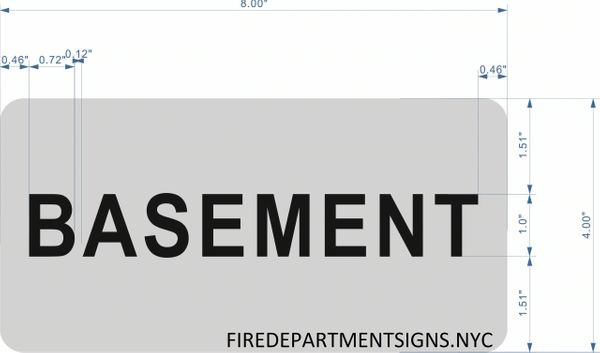 FLOOR NUMBER SIGN - BASEMENT SIGN- BRUSHED ALUMINUM (ALUMINUM SIGNS 4X8 ...