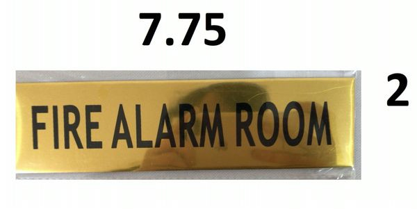 FIRE ALARM ROOM Sign - GOLD ALUMINUM
