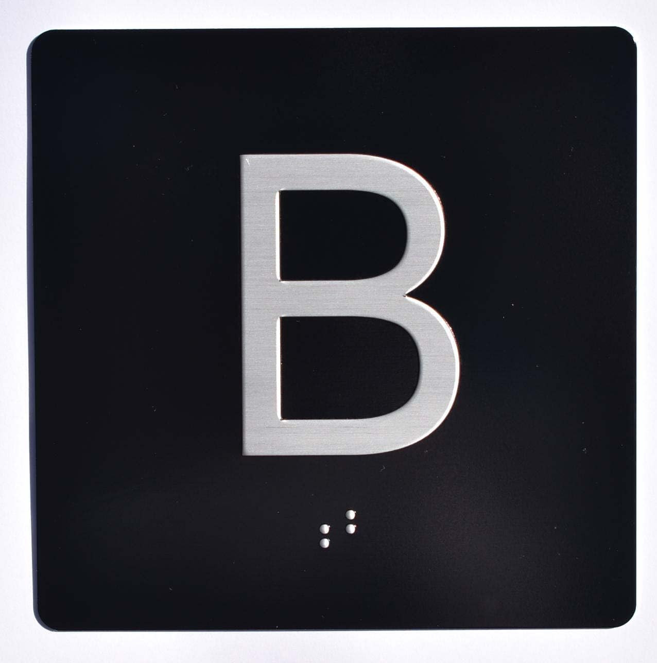 Elevator JAMB Plate with Braille - Elevator Floor Number Brush BLACK (B ...