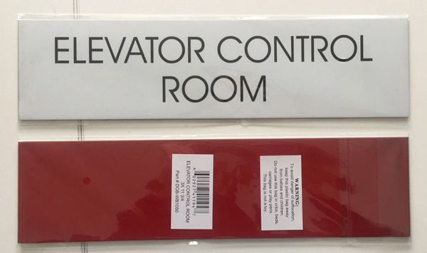 ELEVATOR CONTROL ROOM SIGN - PURE WHITE