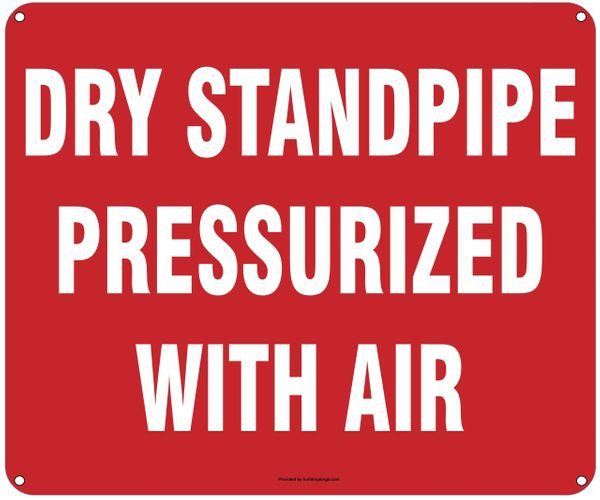 DRY STANDPIPE PRESSURIZED WITH AIR Sign
