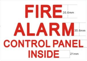 FIRE ALARM CONTROL PANEL INSIDE Sign (STICKER )