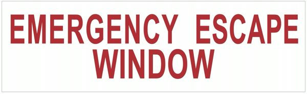 EMERGENCY ESCAPE WINDOW Sign-