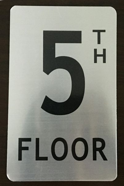 FLOOR NUMBER FIVE (5) Sign - 5TH FLOOR Sign