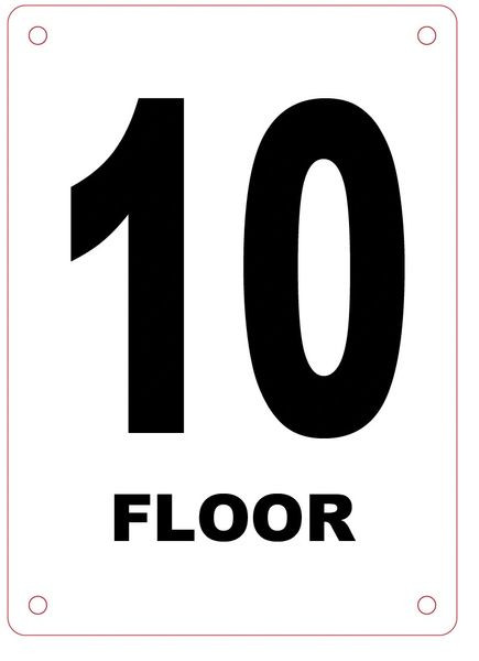 FLOOR NUMBER TEN (10) Sign