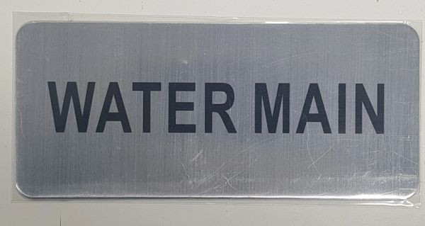 WATER MAIN SIGN - BRUSHED ALUMINUM - The Mont Argent Line