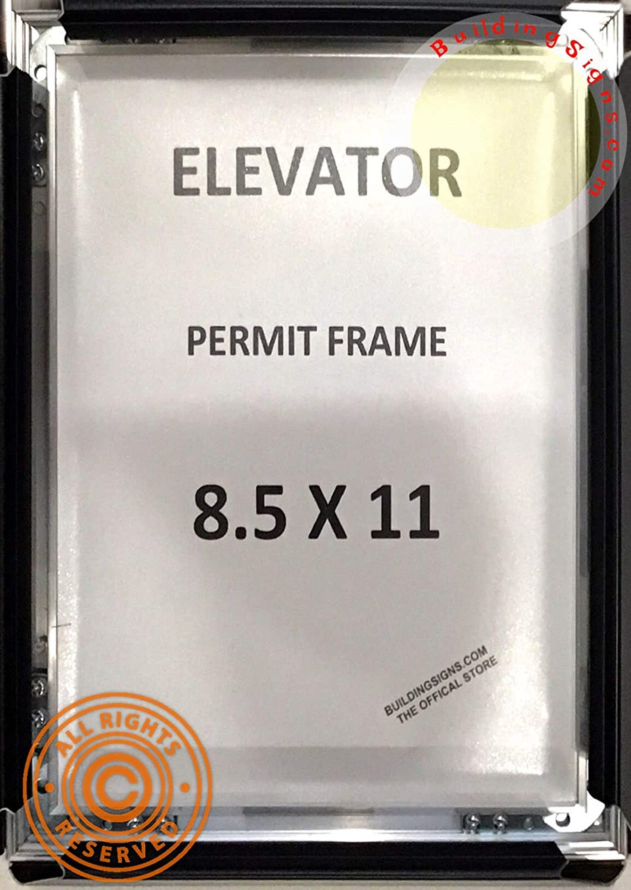 Elevator Permit FRAME (Black, Heavy Duty - Aluminum)