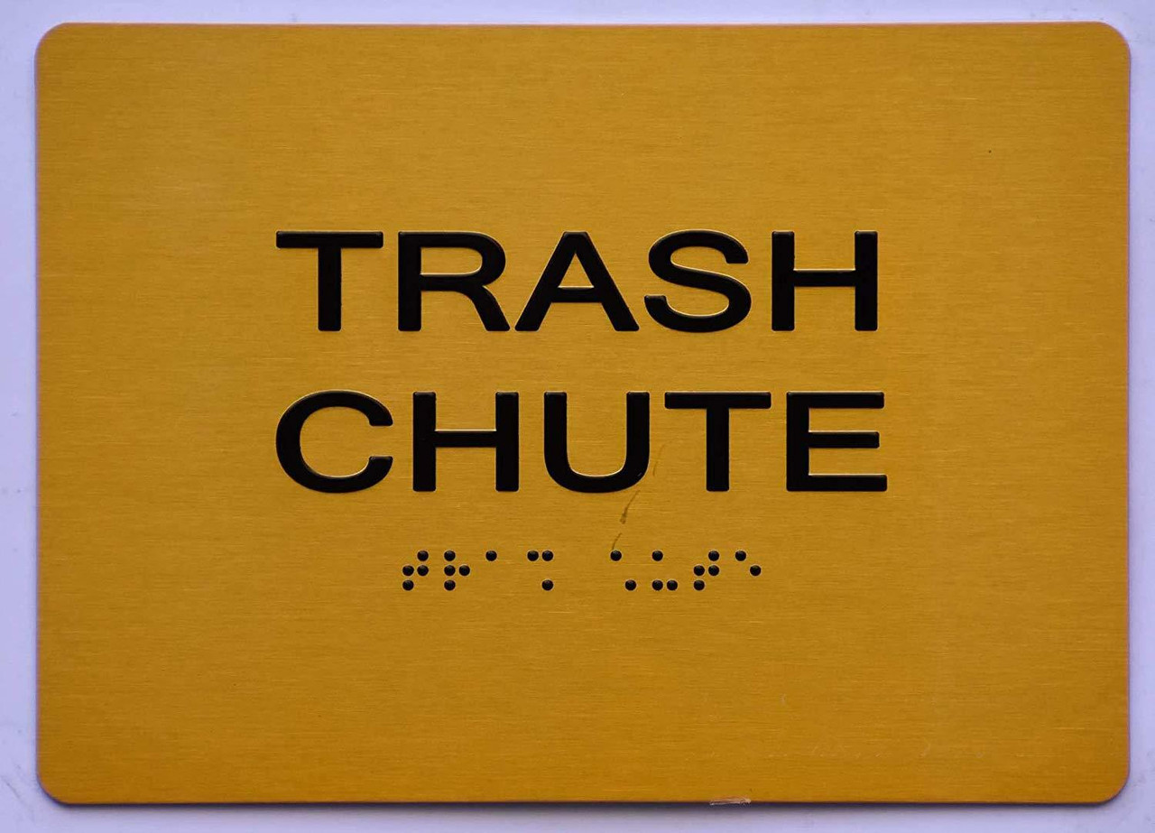 Trash Chute Sign - Gold(Aluminium, Gold/) The Sensation line