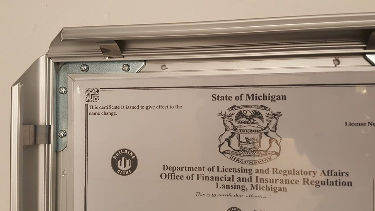 Business license frame MI