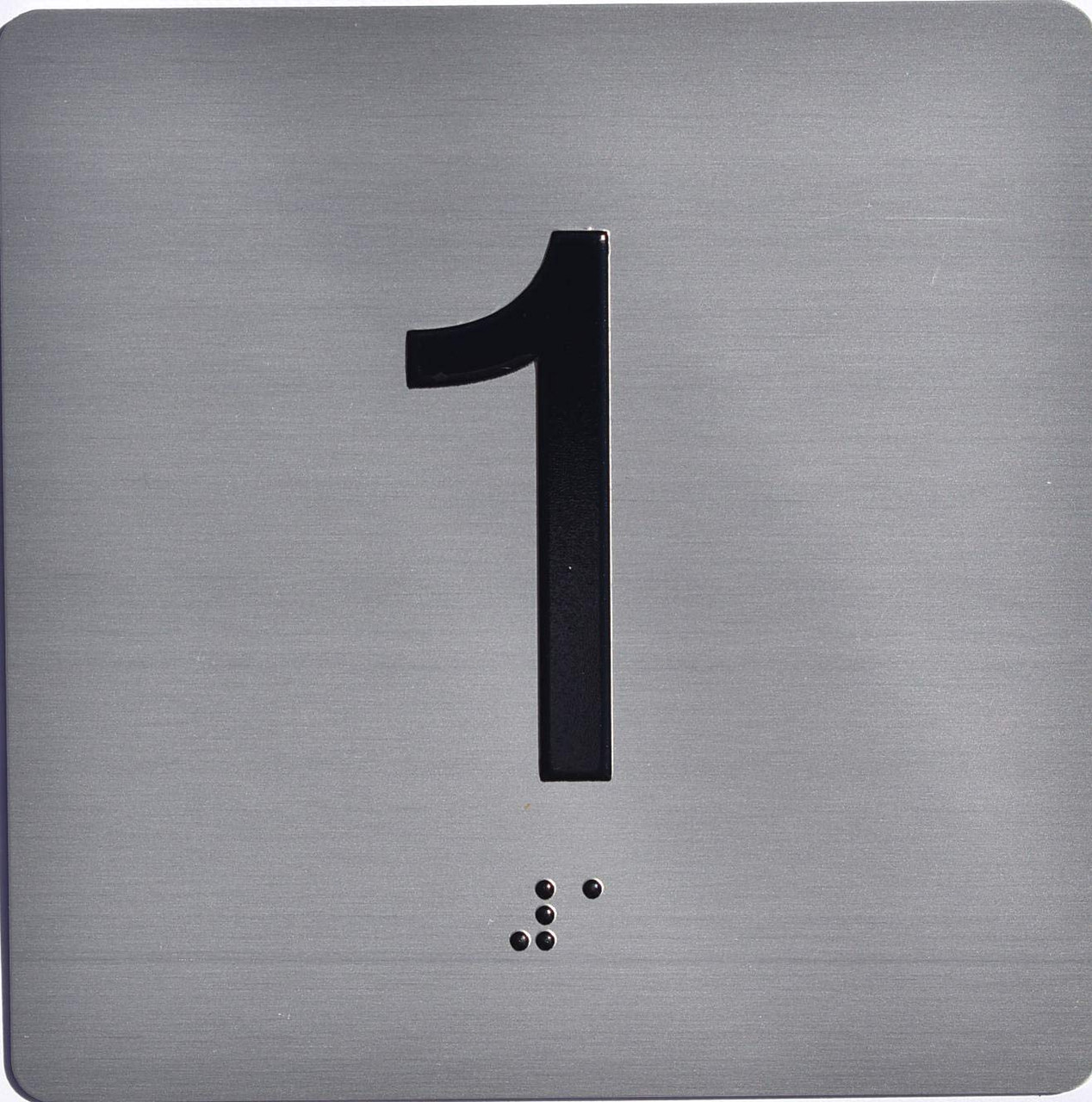 Apartment Number 1 Sign with Braille and Raised Number