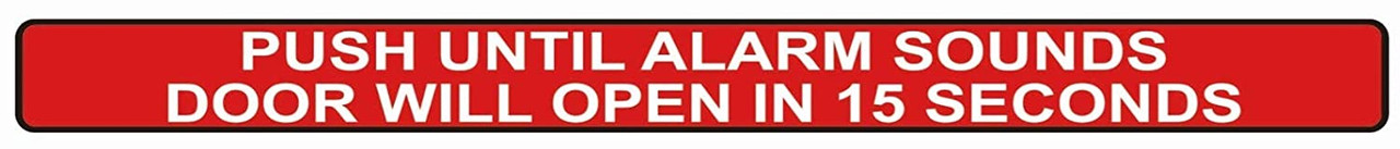 2PCS - Push Until Alarm Sounds Door Will Open in 15 Seconds Sticker ...