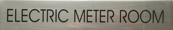 ELECTRIC METER ROOM SIGN - BRUSHED ALUMINUM