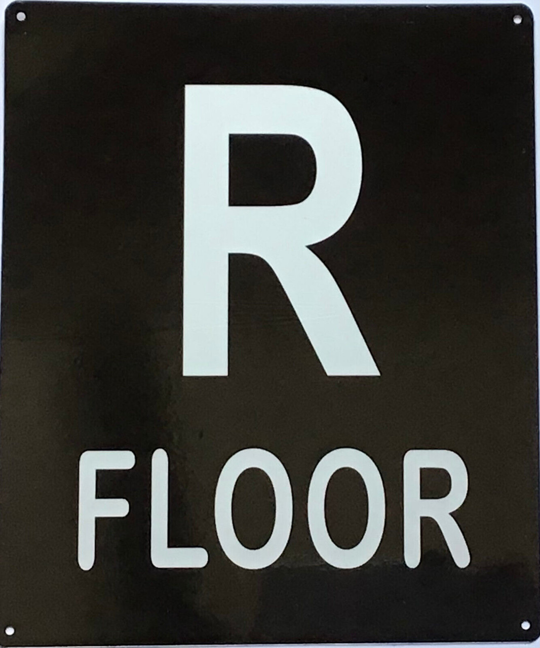 R FLOOR SIGN (10X12,Black Aluminum) - HPD-SIGNS.COM