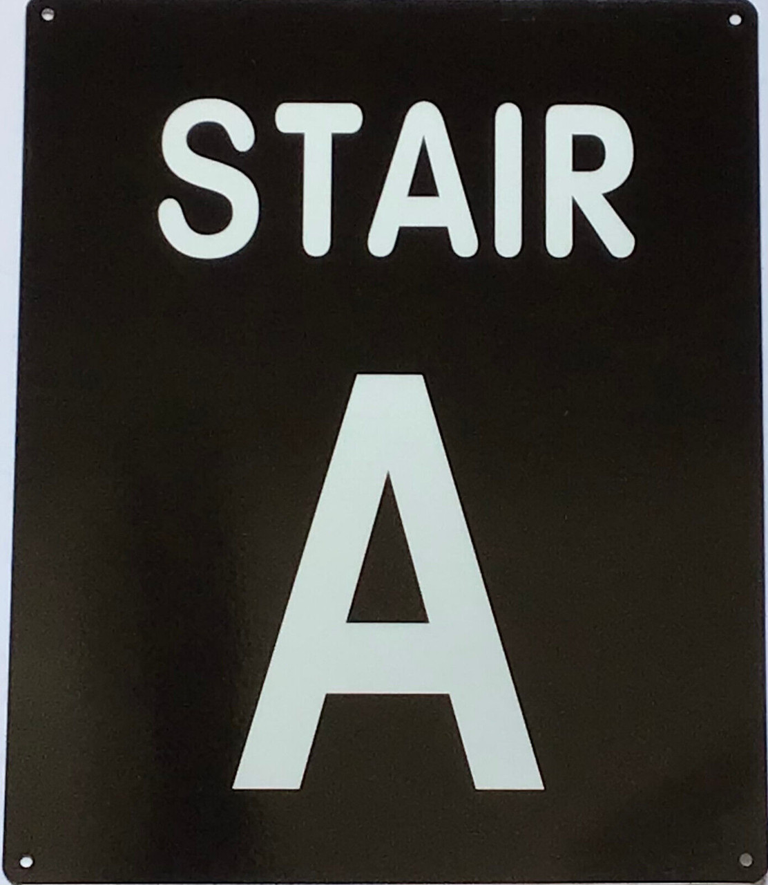 STAIR A SIGN (10X12,Black Aluminum) - HPD-SIGNS.COM