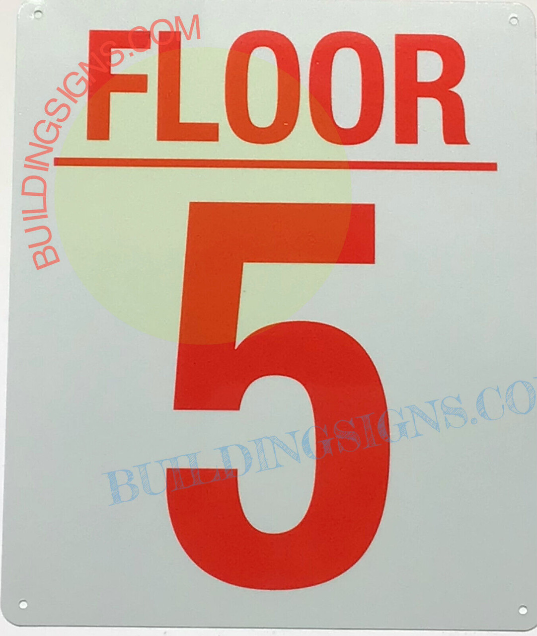 5 FLOOR SIGN (10x12,White,Aluminum) - HPD-SIGNS.COM