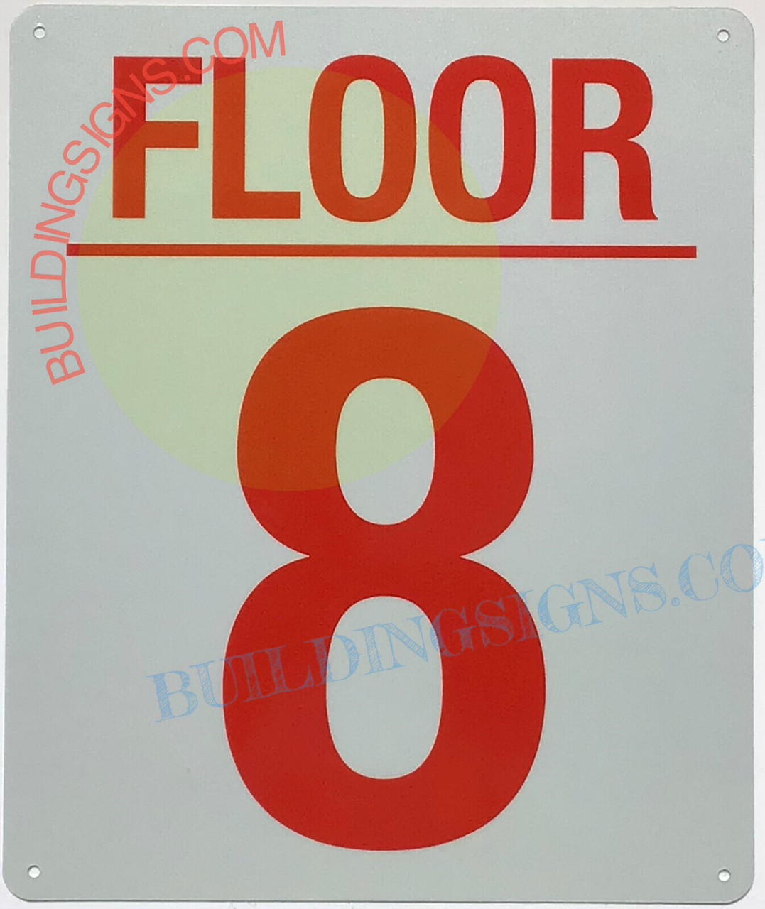 8 FLOOR SIGN (10x12,White,Aluminum) - HPD-SIGNS.COM
