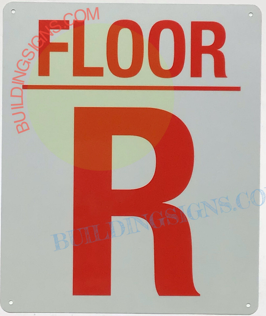 R FLOOR SIGN (10x12,White,Aluminum) - HPD-SIGNS.COM