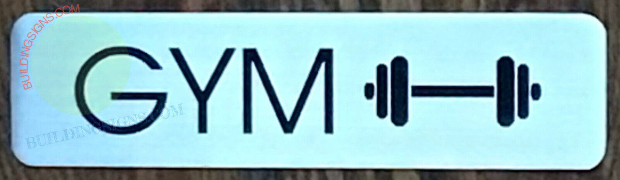 GYM SIGN (2x7.75,BRUSH SILVER,ALUMINUM) - HPD-SIGNS.COM