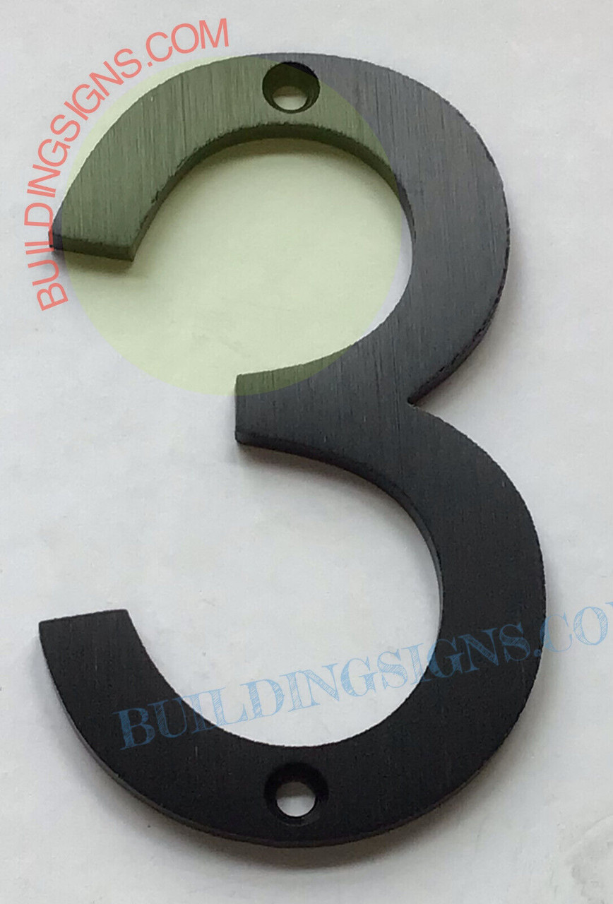 House number 3 sign ( Black Aluminum, 12 inch)-Floating Mount House ...