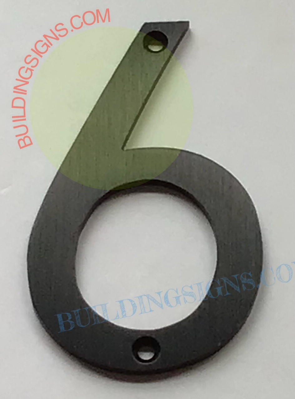 House number 6 sign ( Black Aluminum, 8 inch)-Floating Mount House ...