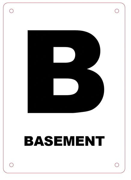 FLOOR NUMBER BASEMENT (B) SIGN ALUMINUM (HMC § 27-2049) (ALUMINUM SIGNS ...