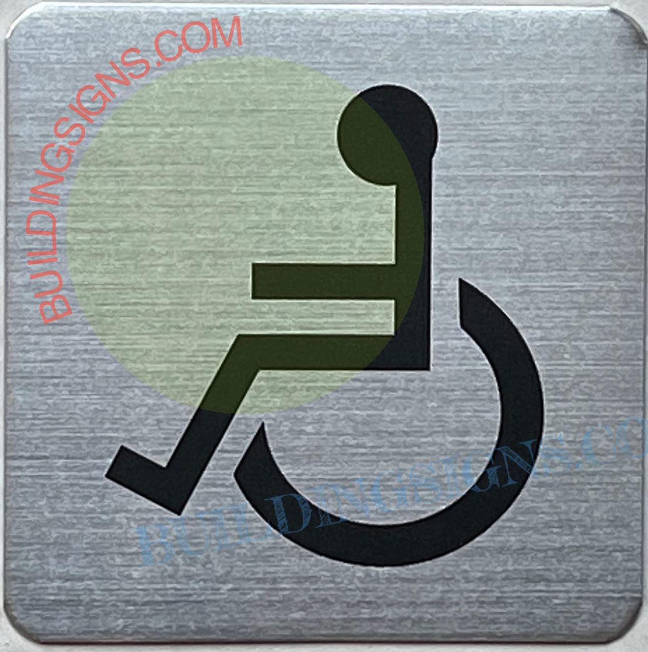 TWO (2) PCS WHEELCHAIR ACCESSIBLE SYMBOL SIGN (BRUS SILVER, Aluminum ...