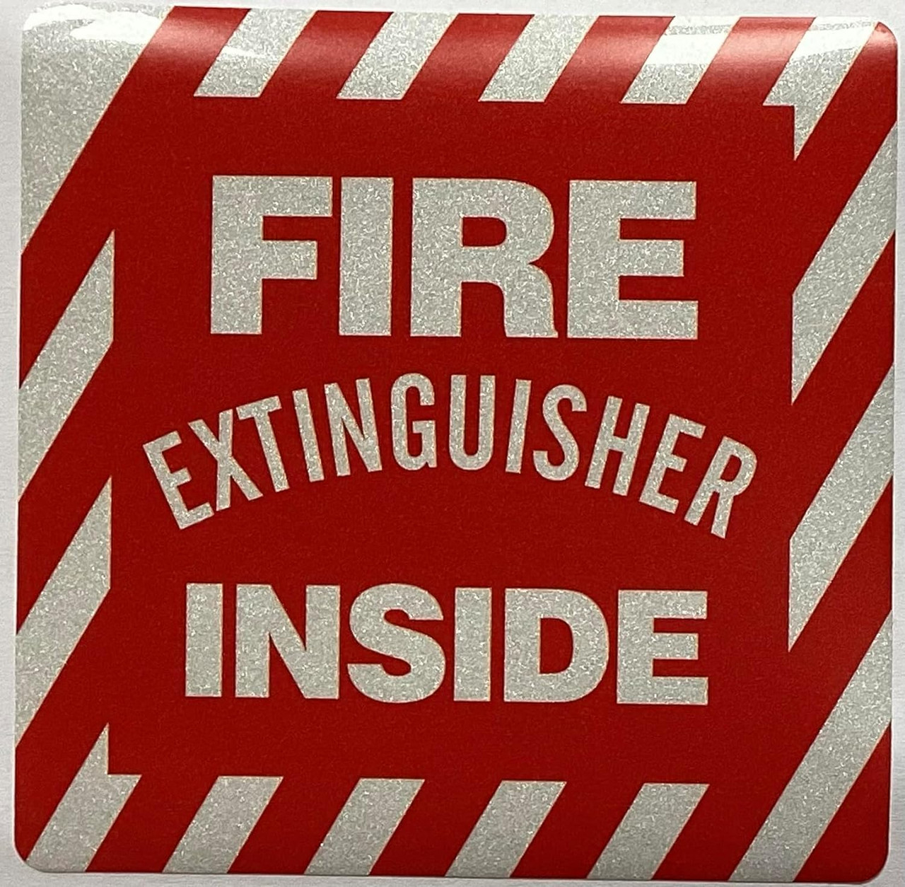 10 PACK- FIRE EXTINGUISHER INSIDE STICKER (REFLECTIVE !!!, PVC STICKER ...