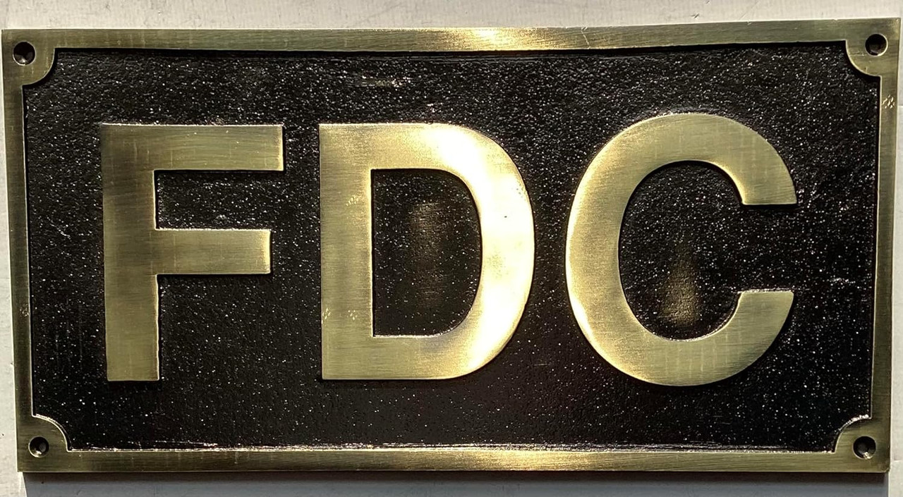 Cast Aluminum Sign - cast bronze color/cast brass color (FDC - FIRE ...