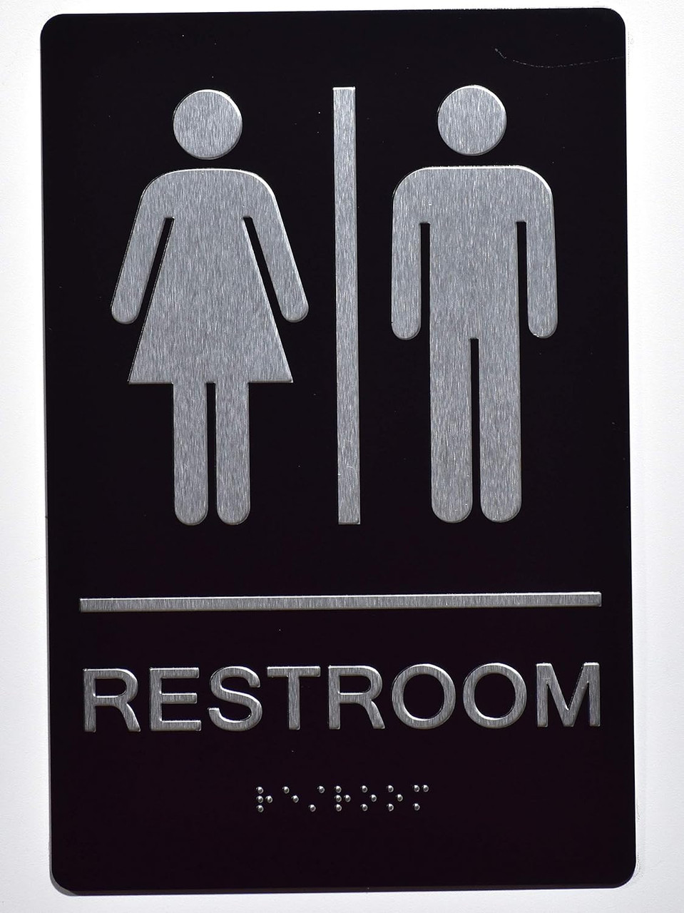 RESTROOM SIGN Tactile Graphics Grade 2 Braille Text with raised letters ...