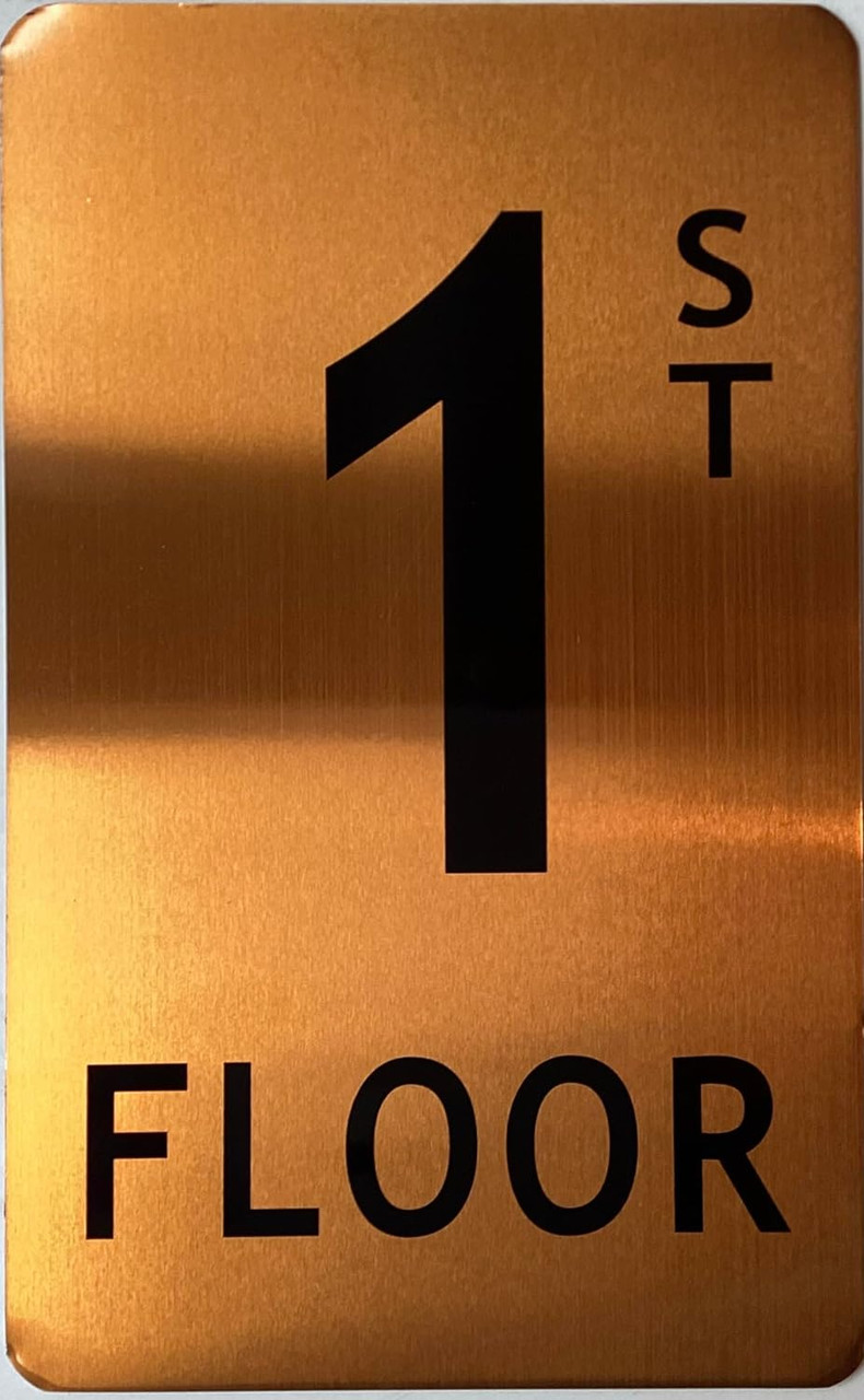 1st Floor sign (Gold color, aluminium, Size 5x8 inch)- The Gold ...