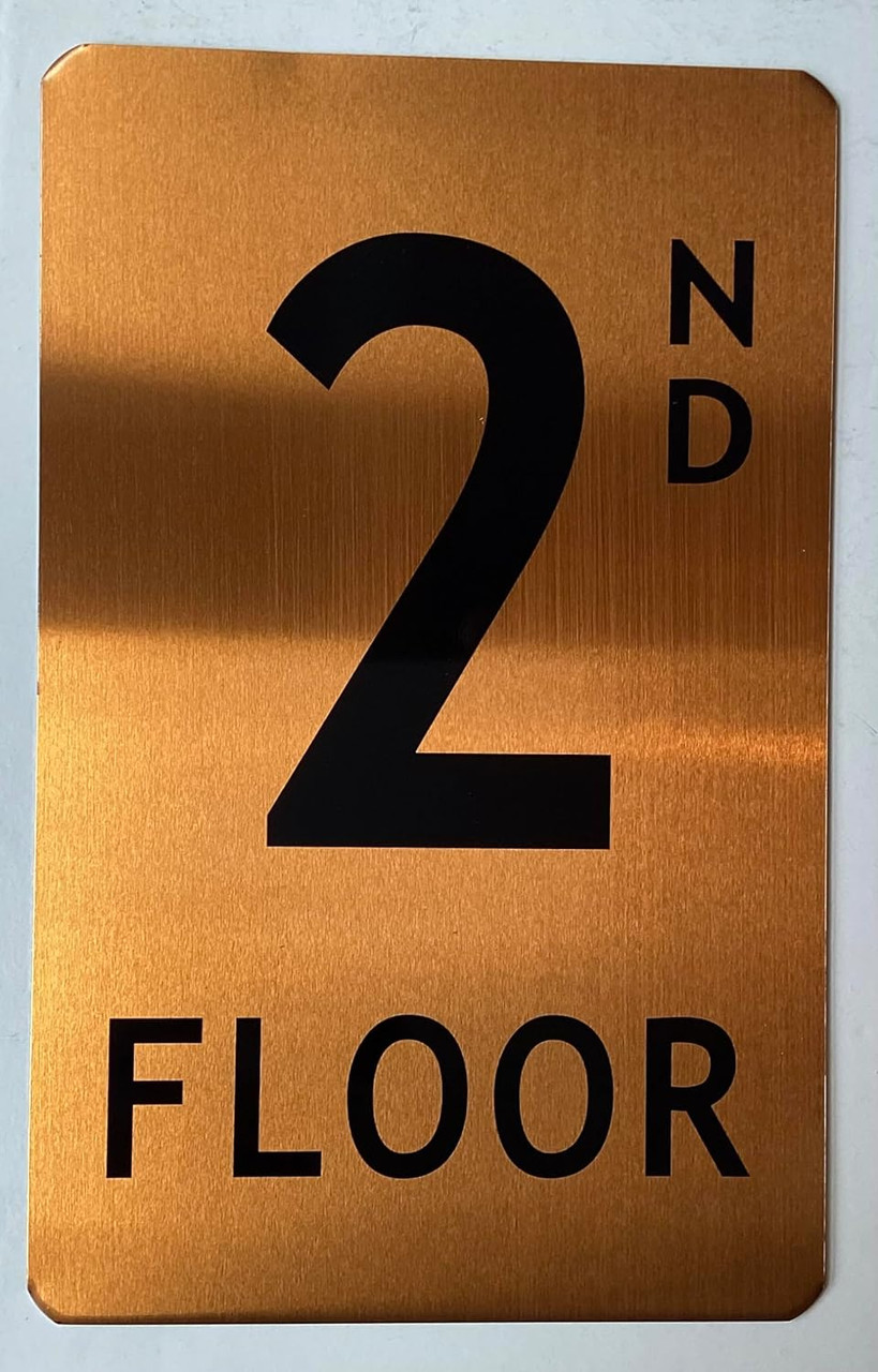 2nd Floor sign (Gold color, aluminum, Size 4x8 inch)- The Gold Mountain ...
