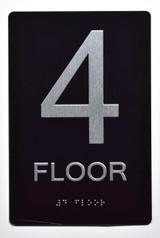 4th FLOOR SIGN ADA -Tactile Signs