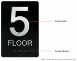5th FLOOR SIGN ADA -Tactile Signs