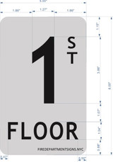 FLOOR NUMBER Sign - 1ST FLOOR Sign