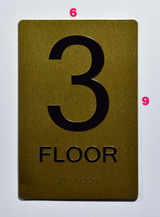 3rd FLOOR SIGN ADA -Tactile Signs