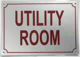 UTILITY ROOM SIGN- REFLECTIVE !!! (White)