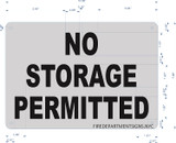 No Storage Permitted Sign (Brushed Aluminium) Potere d'argento Line
