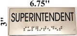 SUPERINTENDENT Sign -Tactile Signs Tactile Signs BRAILLE-( Heavy Duty ...