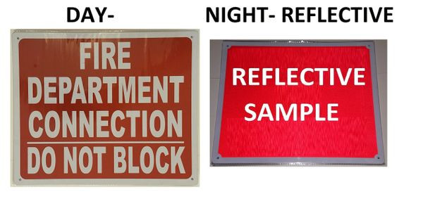 FIRE DEPARTMENT CONNECTION DO NOT BLOCK SIGN