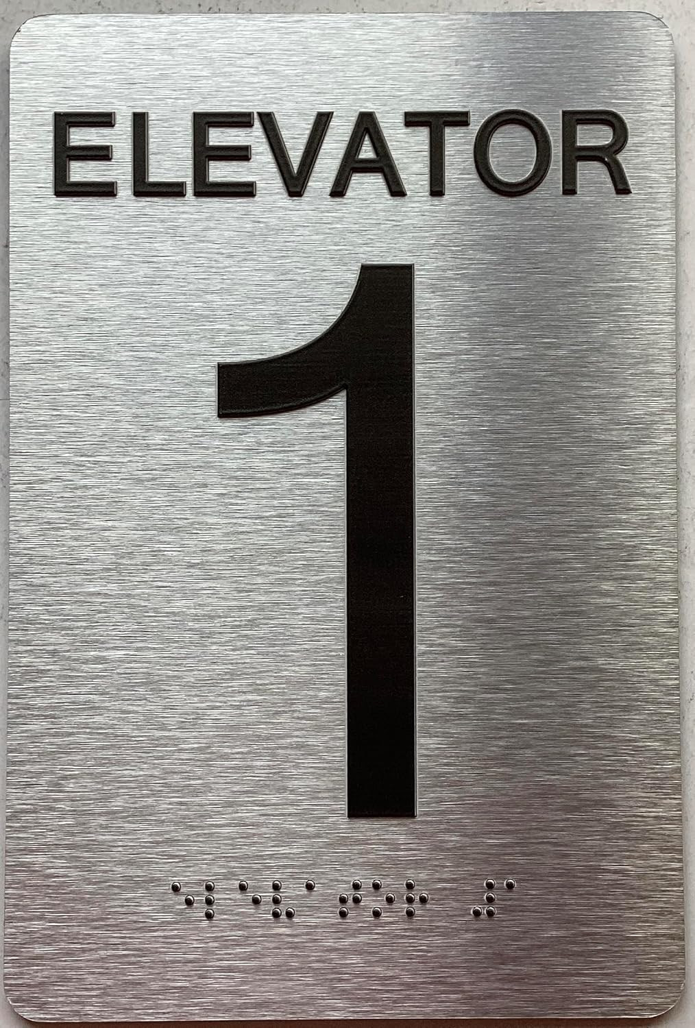 Elevator number sign with Raised letters/Image & Grade 2 Braille ...