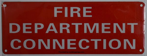 FIRE DEPARTMENT CONNECTION SIGN.
