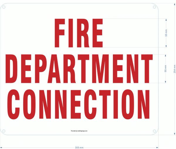 FIRE DEPARTMENT CONNECTION Sign