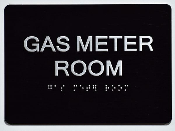 GAS METER ROOM SIGN ADA BLACK 5X7- THE SENSATION LINE