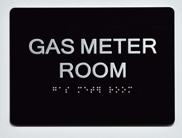 GAS METER ROOM SIGN ADA BLACK 5X7- THE SENSATION LINE