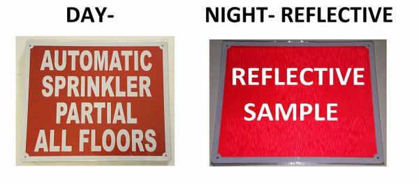 AUTOMATIC SPRINKLER PARTIAL ALL FLOORS Sign