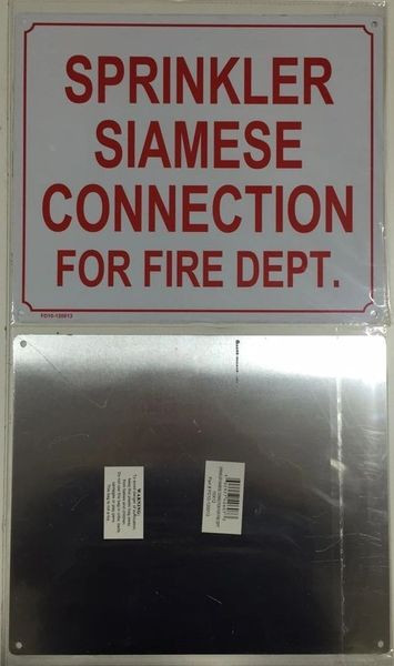SPRINKLER SIAMESE CONNECTION FOR FIRE DEPARTMENT SIGN