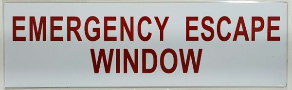 EMERGENCY ESCAPE WINDOW Sign-