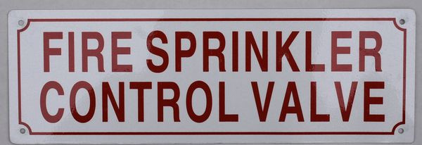 FIRE SPRINKLER CONTROL VALVE Sign