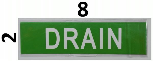 DRAIN Sign (STICKER) GREEN