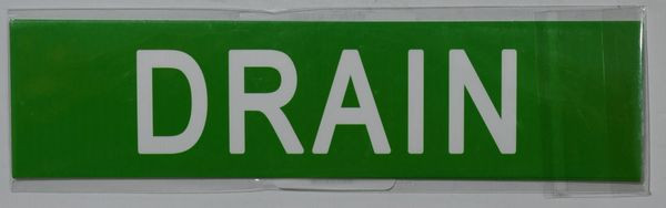 DRAIN Sign (STICKER) GREEN